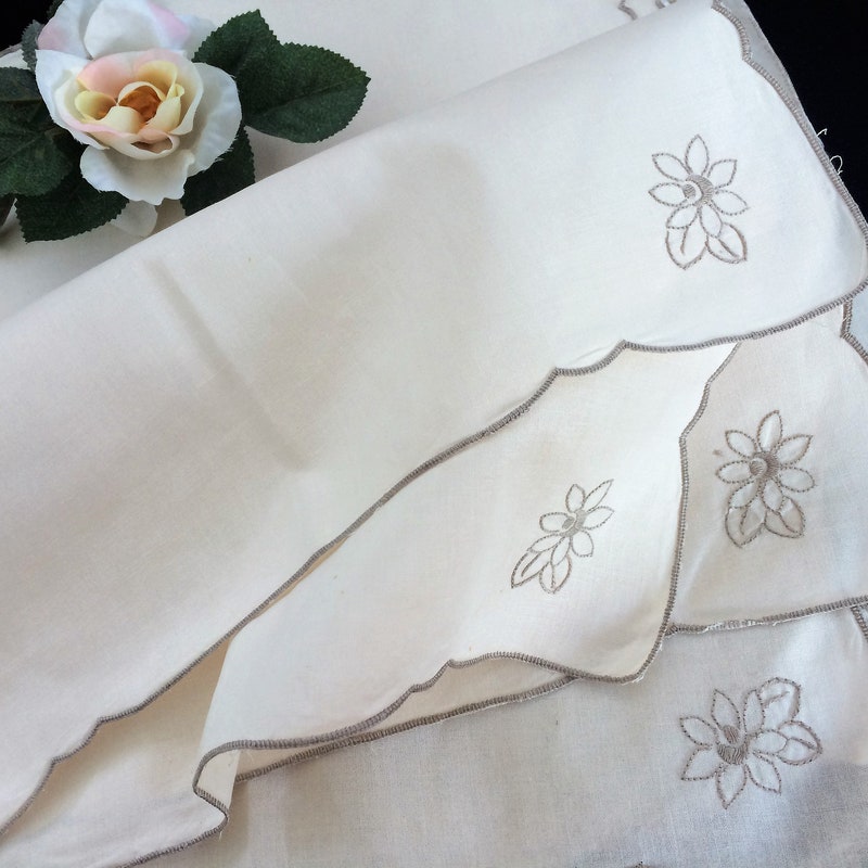 Embroidered Ivory - Etsy