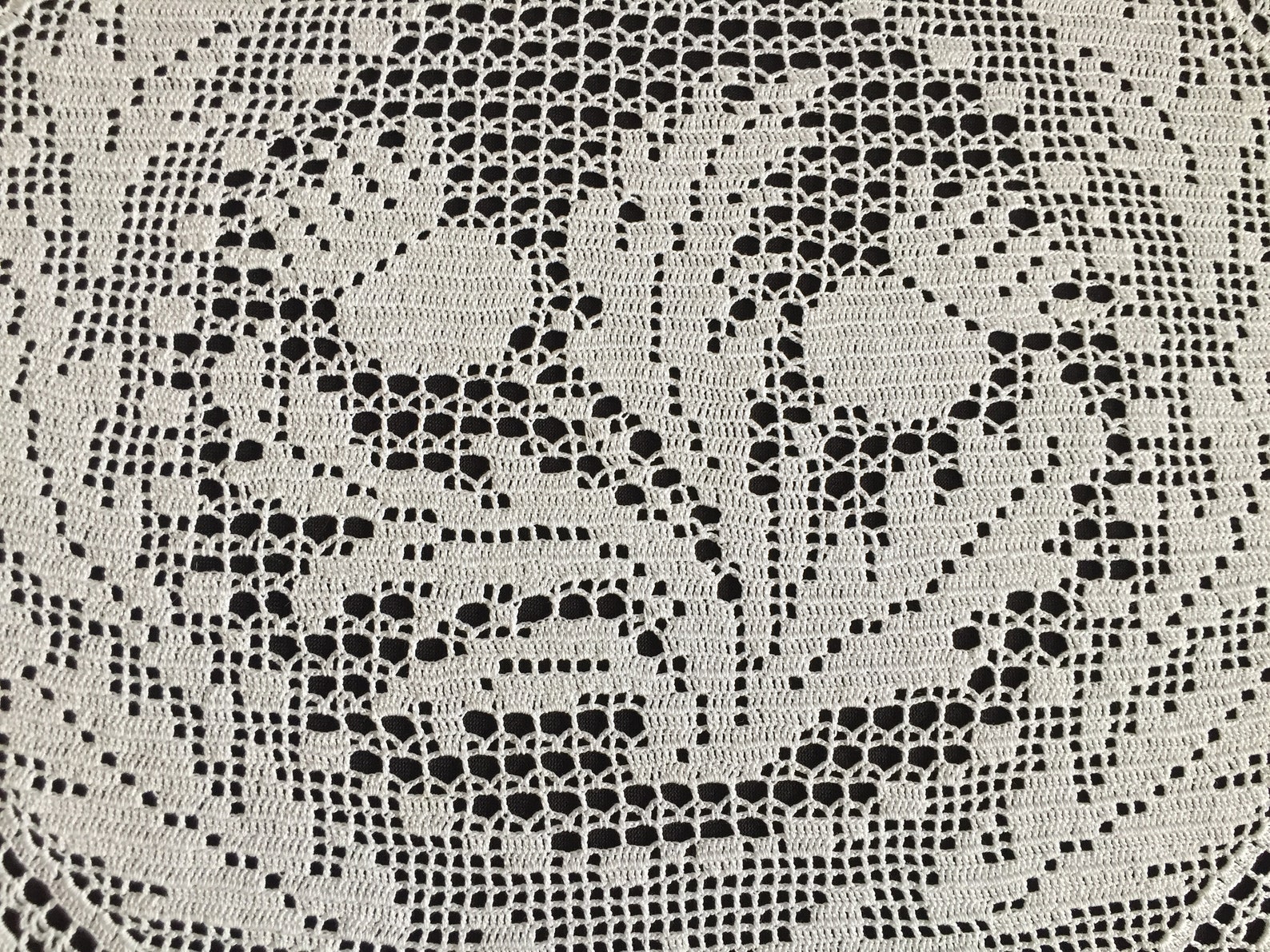 Mary Card Designed "thistle D'oyley" Filet Crochet Lace Doily English ...