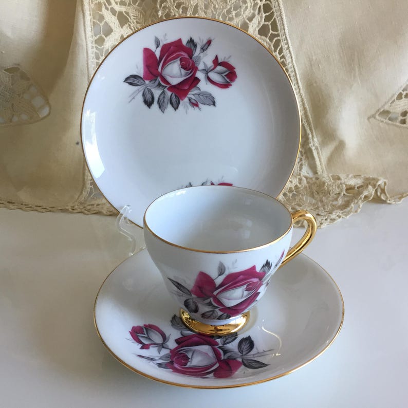 Vintage Westminster Australia Tea Fine Bone China Demitasse Trio Rose ...