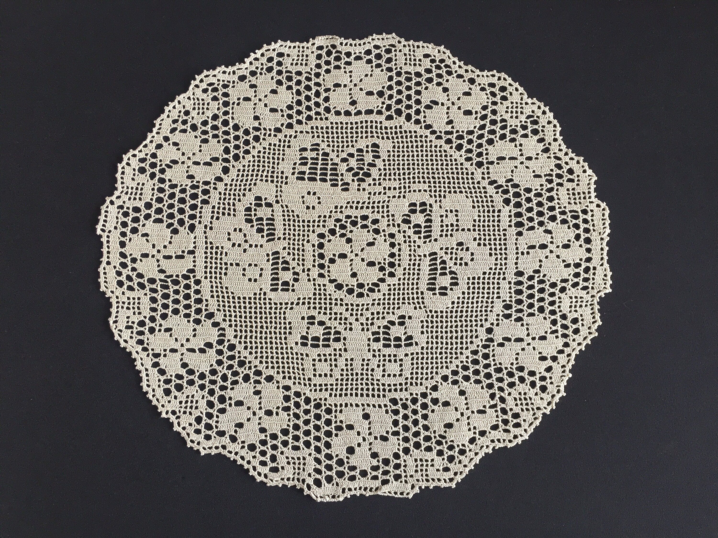 Mary Card "periwinkle & Butterfly" Filet Crochet Lace Doily 1928 Design ...