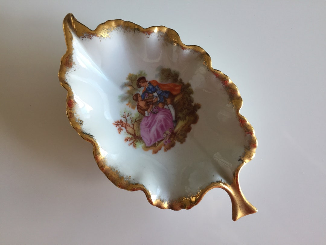 LIMOGES Fragonard Small Collectible Leaf Shaped Ring Dish - Etsy