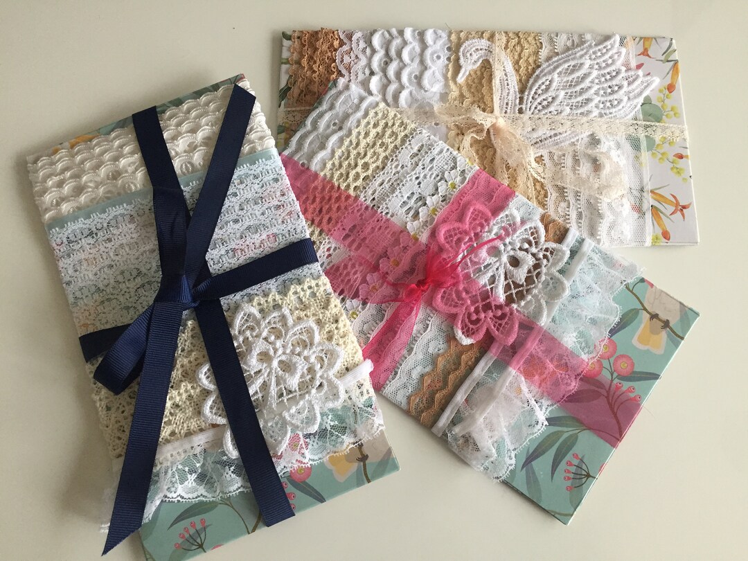Inspirational Pack of Lace Trim Offcuts for Craft, Shabby Junk Journal ...