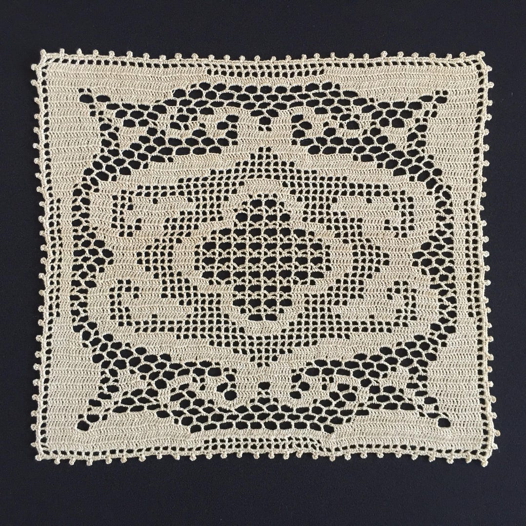 Mary Card Crochet Lace Doily Extremely Rare Collectible Design ...