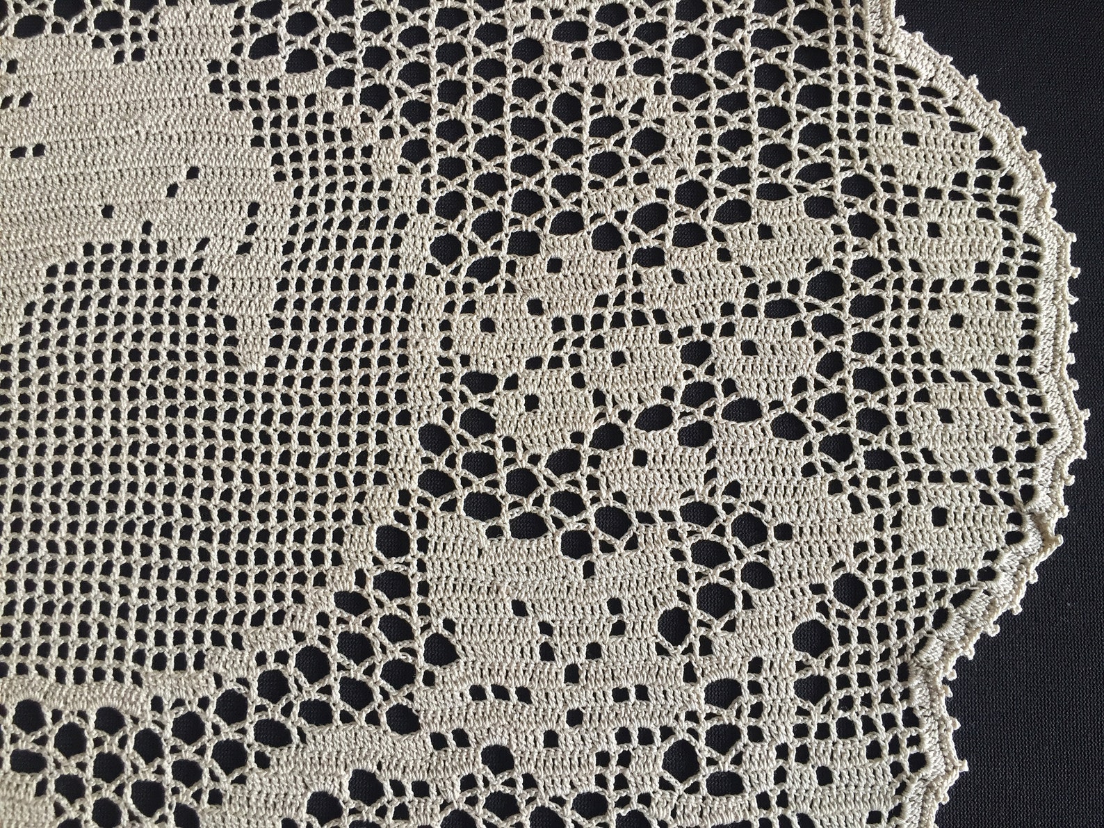 Mary Card Designed "grapevine and Silvereye" Filet Crochet Lace Doily ...