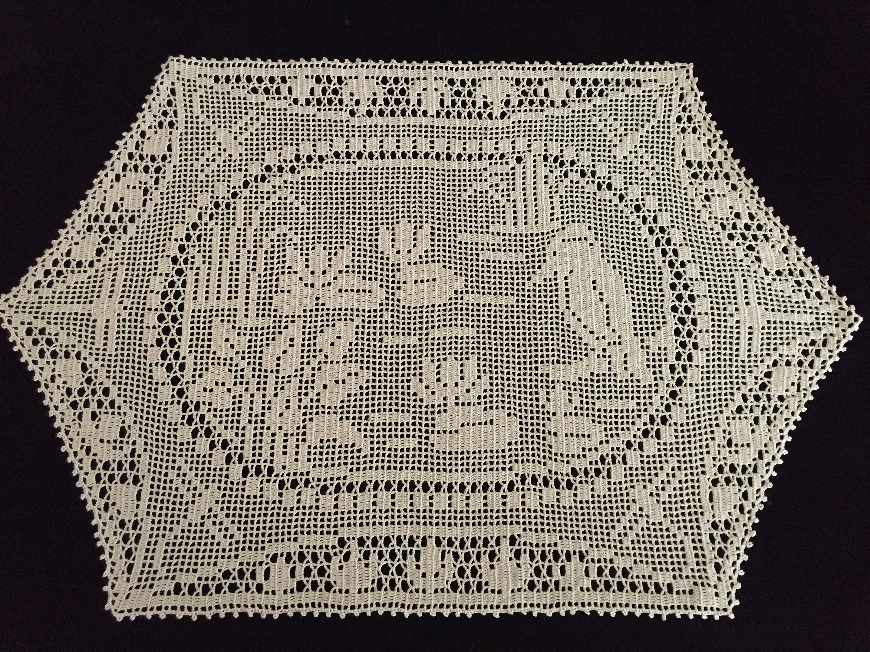 Mary Card Designed "pond Lily" (1930s) Vintage Crochet Lace Placemat ...