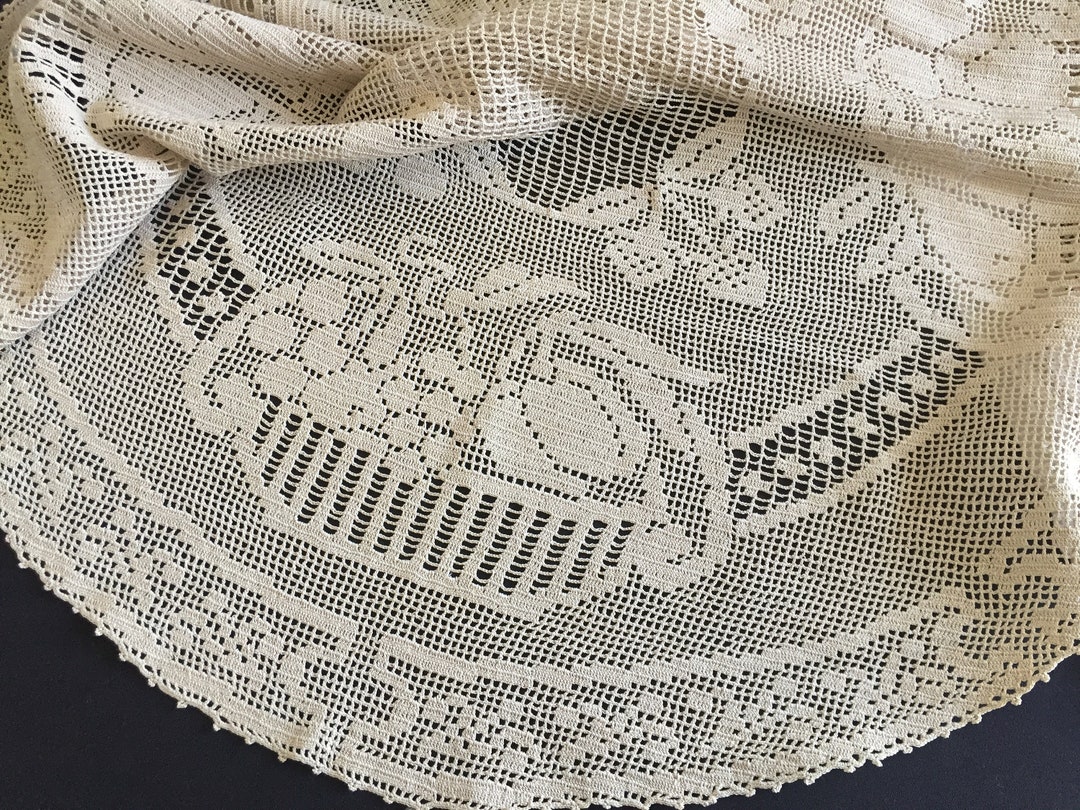Mary Card Filet Crochet Fruit Set Doilies – Chart No. 60 Tablecloth - Etsy