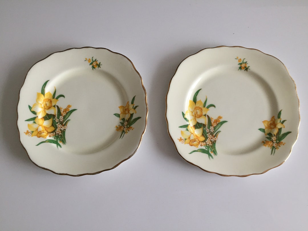 Pair of Vintage Colclough Daffodils Pattern Dessert Side Plates - Etsy ...