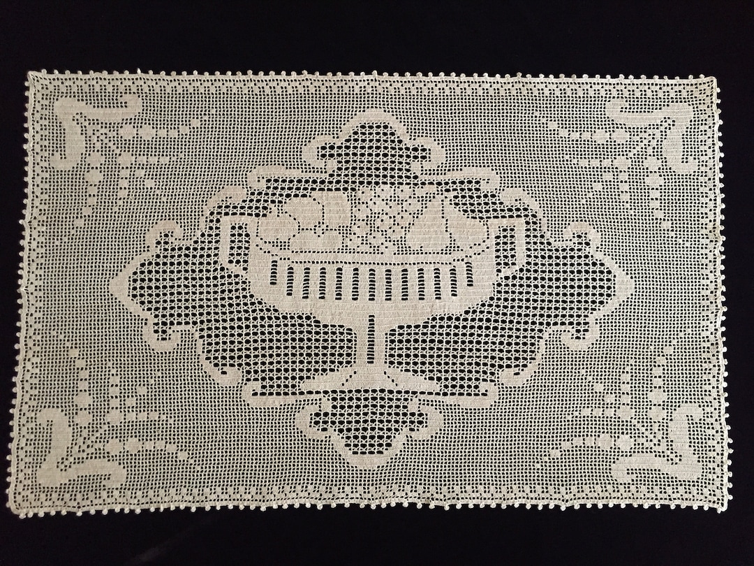 Mary Card Filet Crochet Lace Rectangular Mat – Fruit Design (english ...
