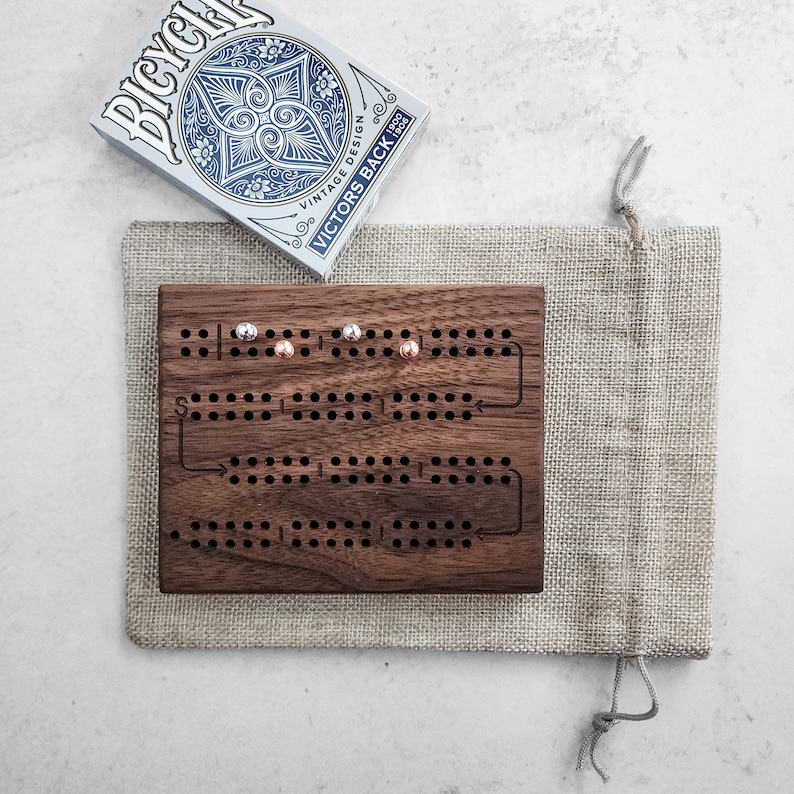 Travel Cribbage Board With Peg Storage and Personalization Available - Etsy