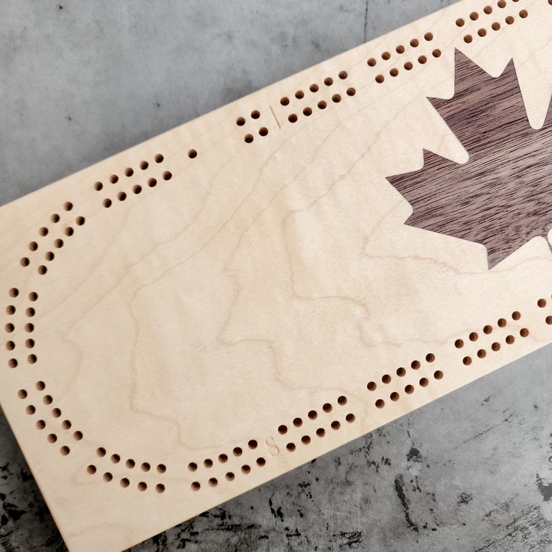 Canada Cribbage Board With Maple Leaf, Card Player Gift, Canada Day - Etsy