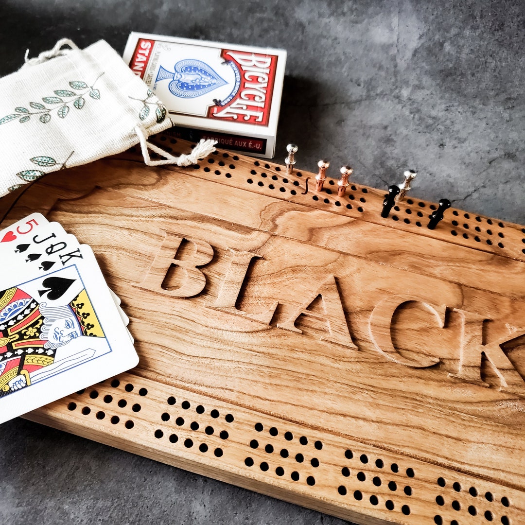 Custom Cribbage Board, Personalized Cherry Wooden Crib Board, Gift for ...