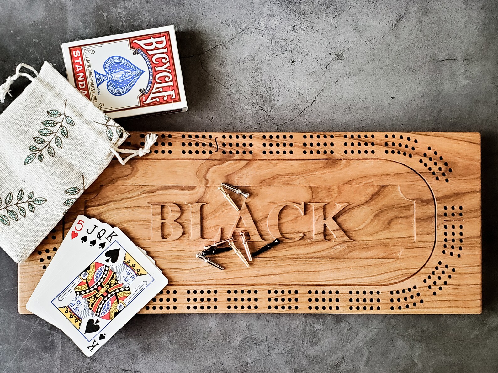 Custom Cribbage Board Personalized Cherry Wooden Crib Board - Etsy