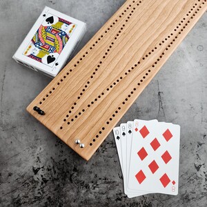 Tournament Style Cribbage Board, 2 Player Handmade Cherry Crib Board ...