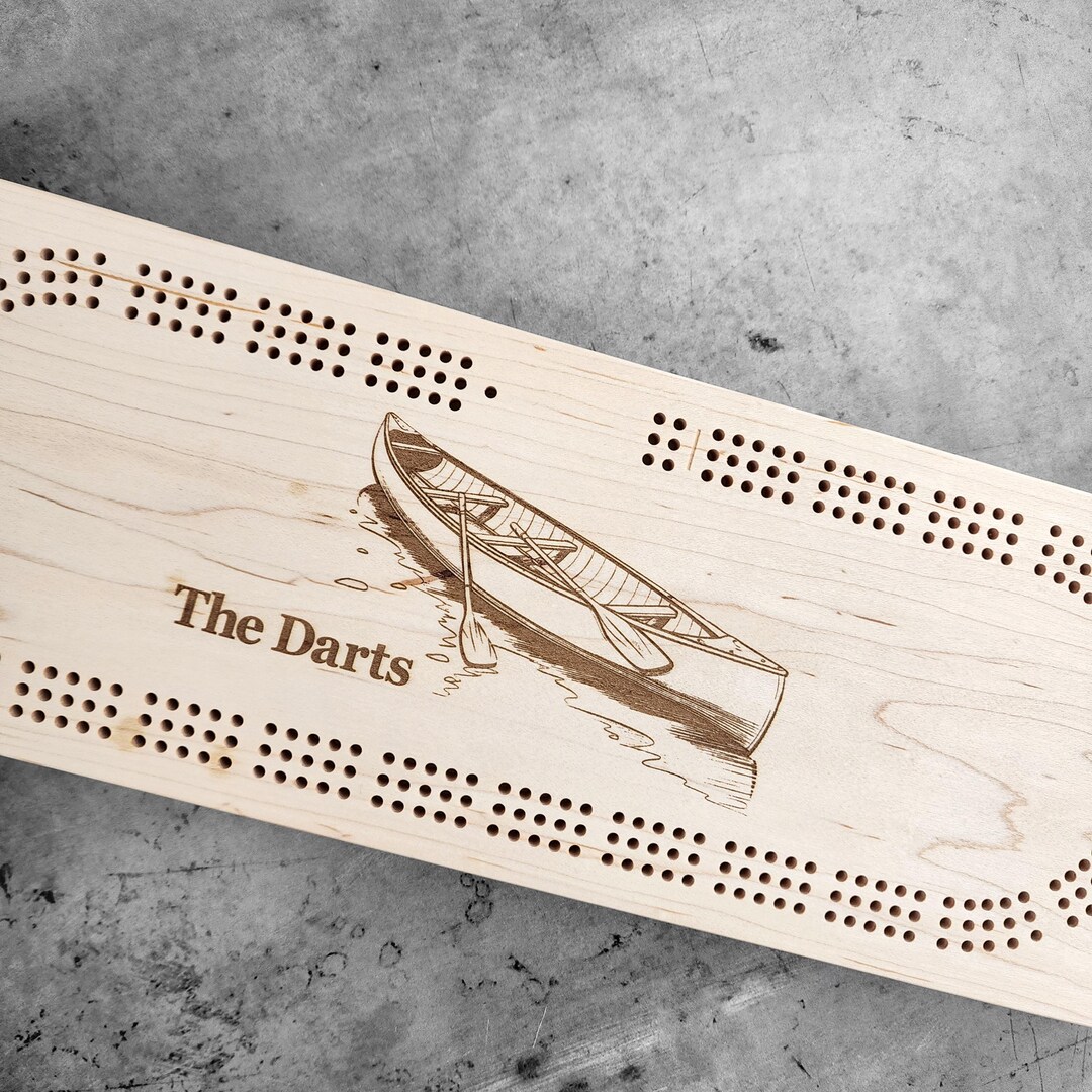 Cribbage Board, Personalized Crib Board, Canoe Cribbage Board, Birthday ...