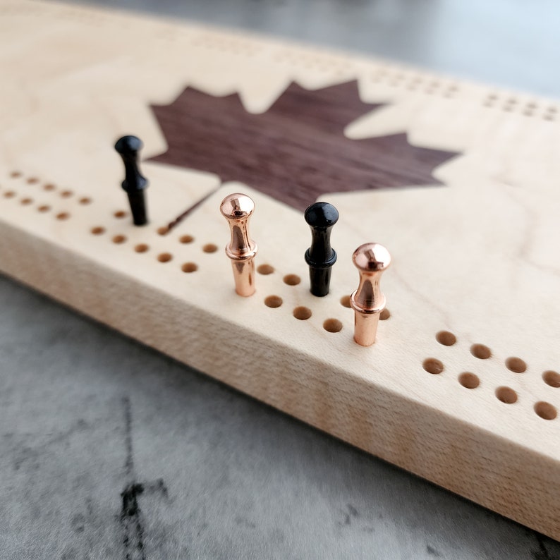 Canada Cribbage Board With Maple Leaf, Card Player Gift, Canada Day - Etsy