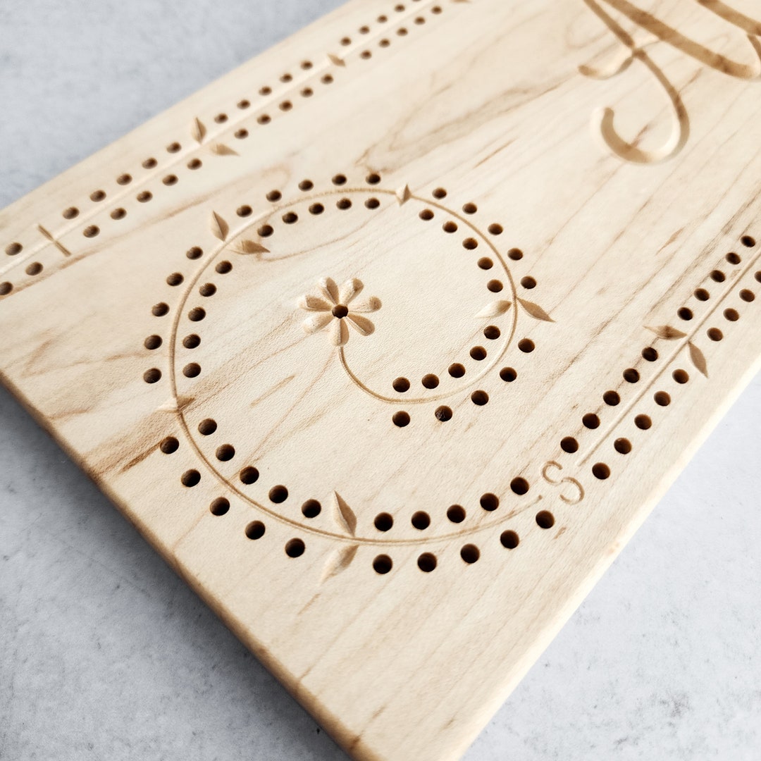 Cribbage Board Personalized, Cribbage Board With Flowers, Gift for Mom ...