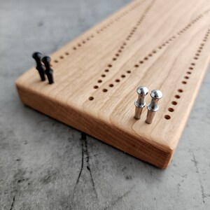 Tournament Style Cribbage Board, 2 Player Handmade Cherry Crib Board ...