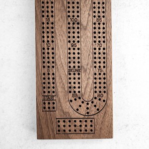 Cribbage Board With 3 Tracks Walnut - Etsy