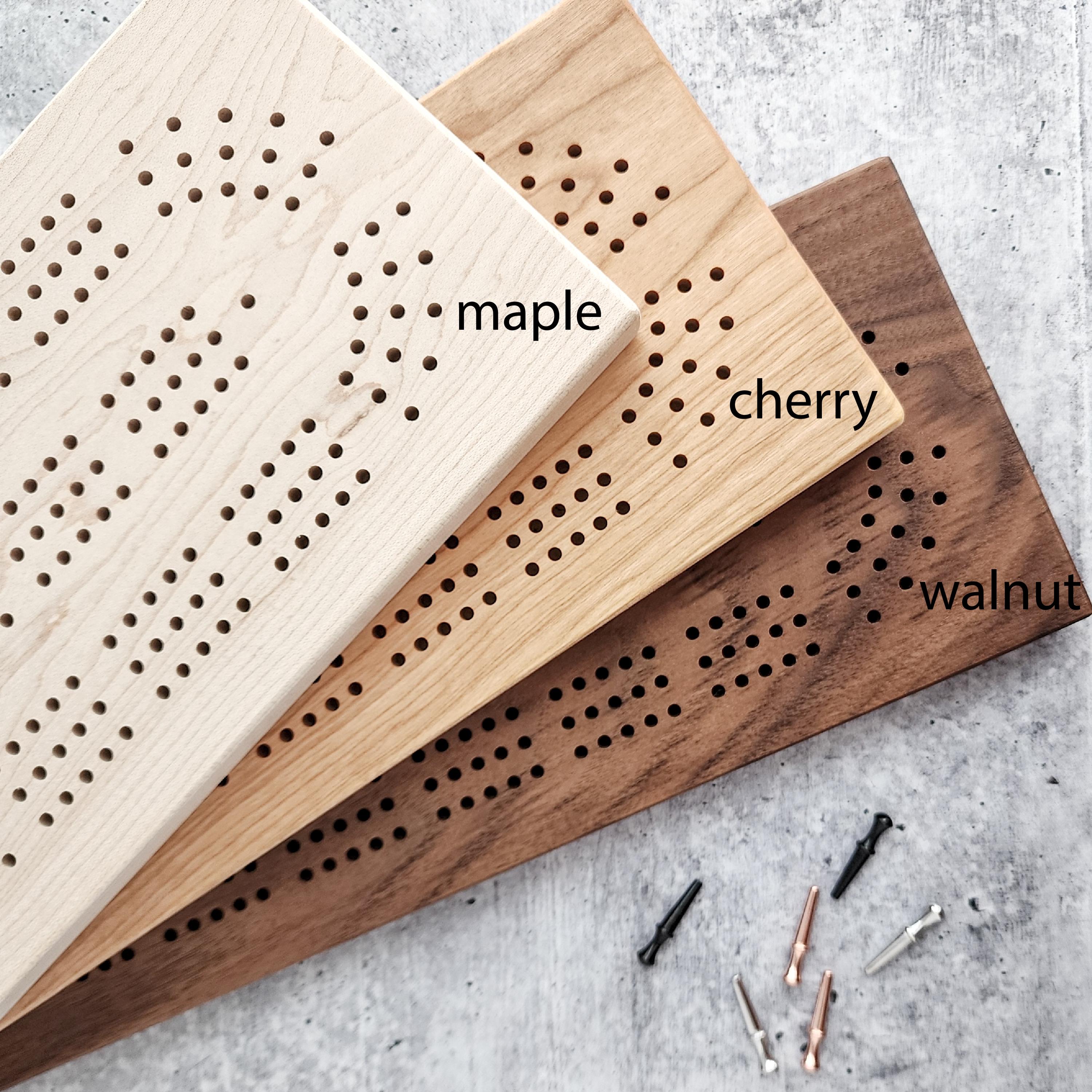 Walnut Cribbage Board: Personalized 3-track Game Board - Etsy