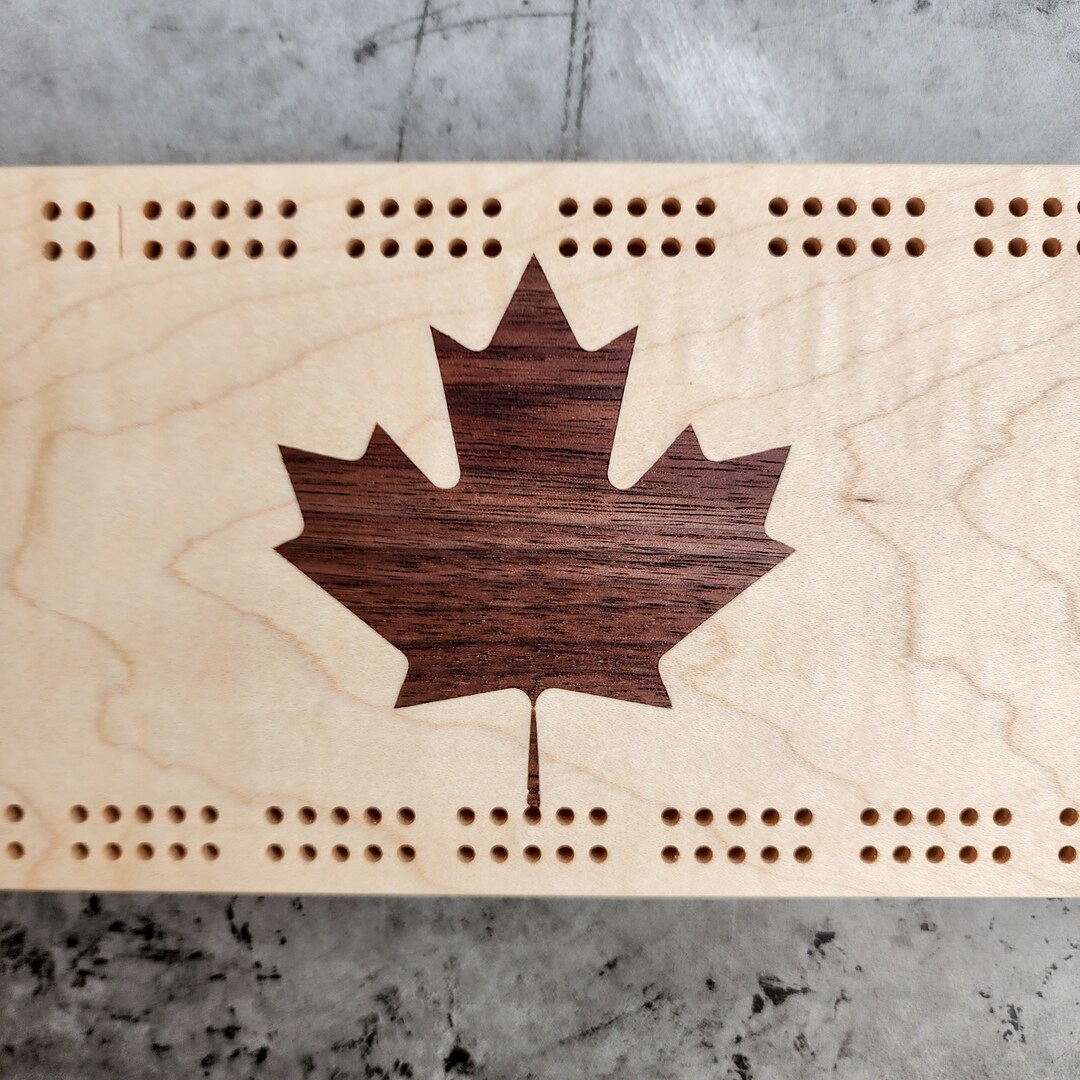 Canada Cribbage Board With Maple Leaf, Card Player Gift, Canada Day - Etsy