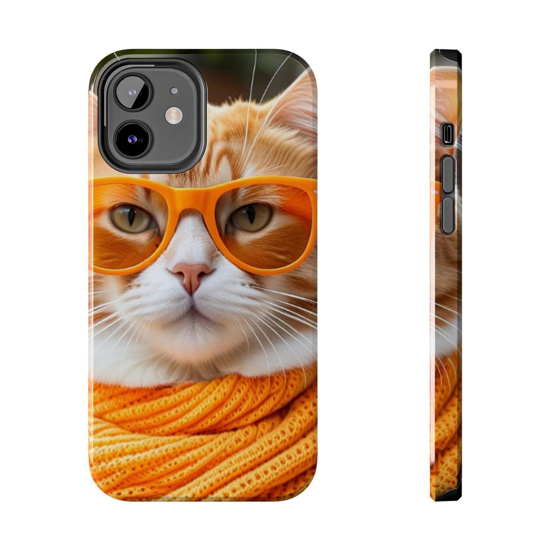 Cat Phone Case, Orange Cat With Shades Tough Phone Cover, Cat Lover ...