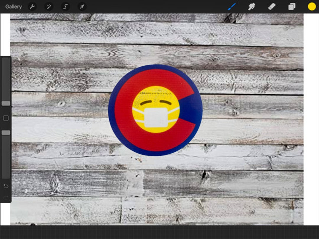 Colorado Flag Smiling Face Covid Mask Sticker - Etsy