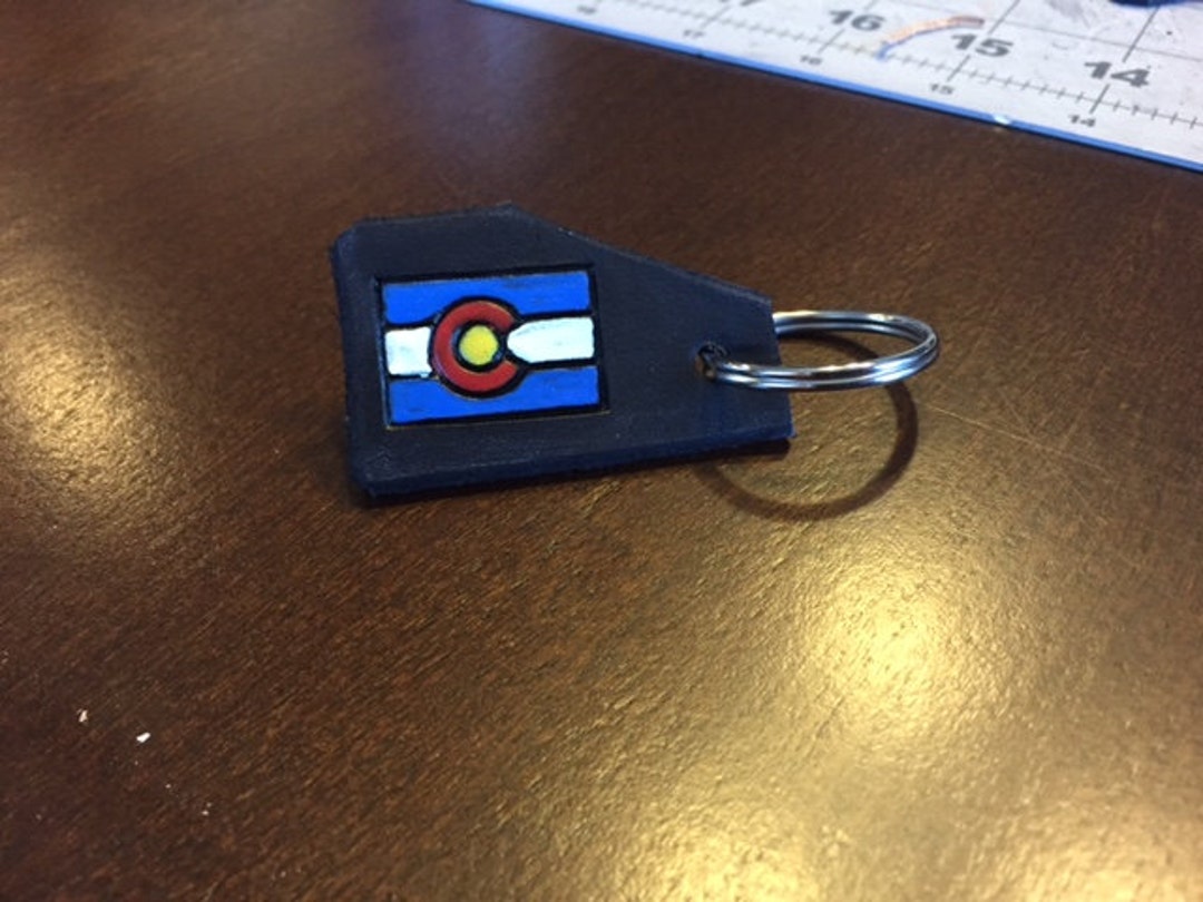 Colorado Keychains, Genuine Leather Colorado Stamped Keychain With ...
