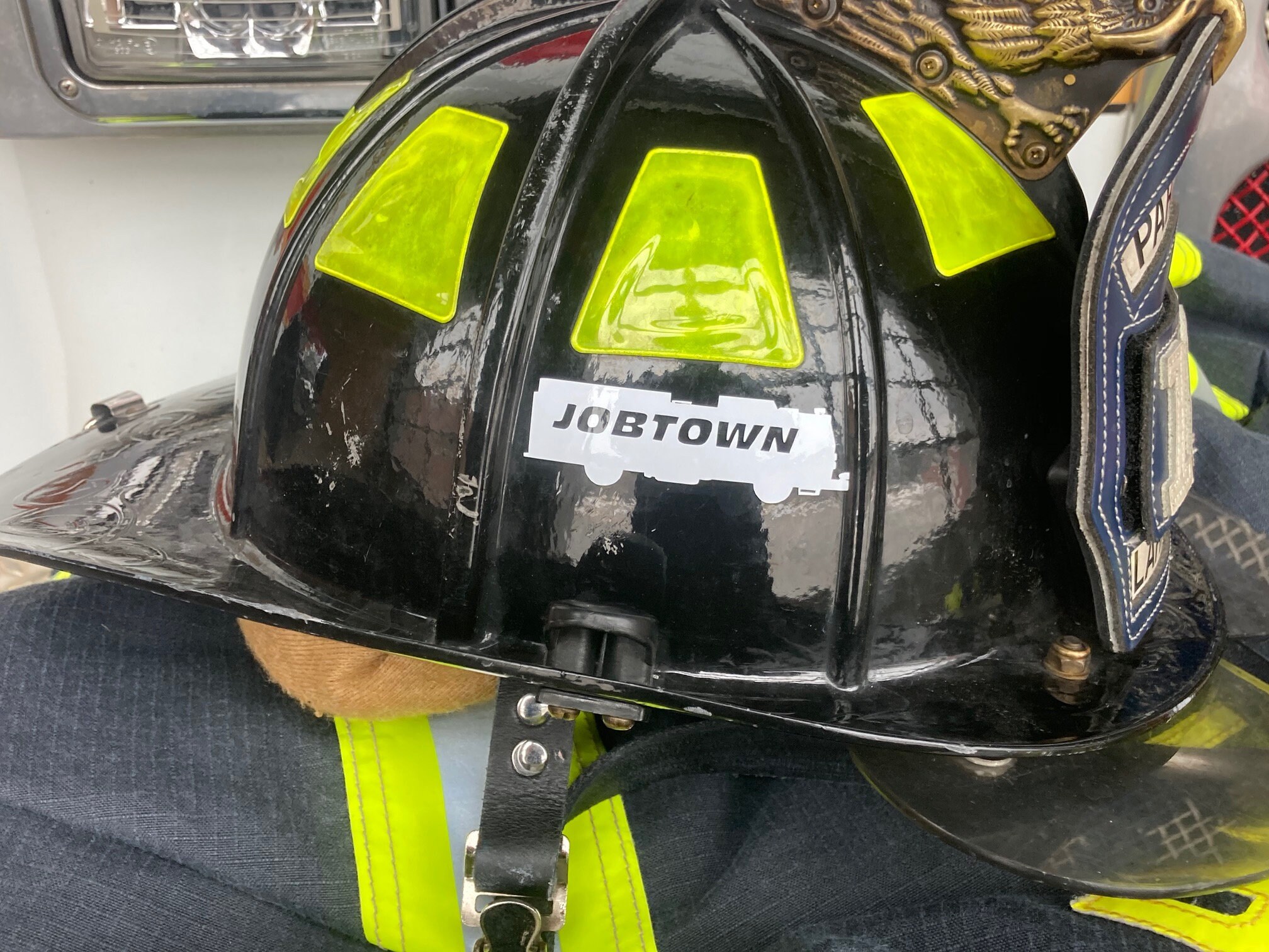 Firefighter Jobtown Custom and Funny Fire Engine Sticker Made From High ...