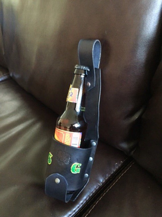 Beer Holster beverage holder leather drink holder with | Etsy