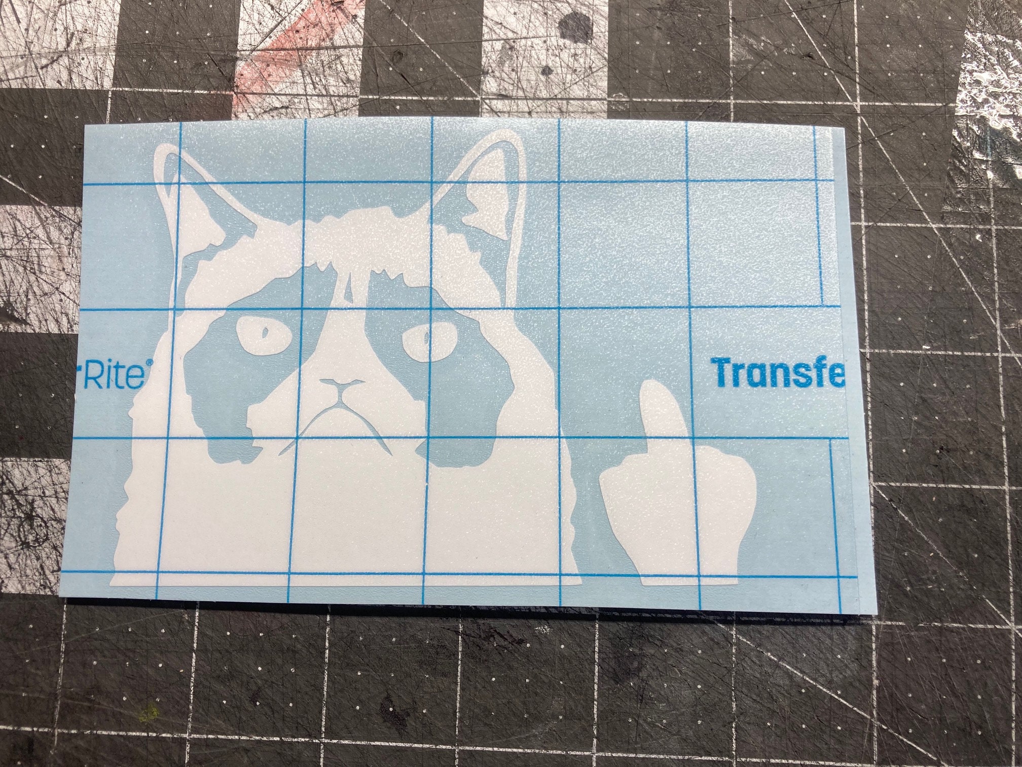 Grumpy Cat Funny Sticker With Middle Finger Made of Vinyl for - Etsy