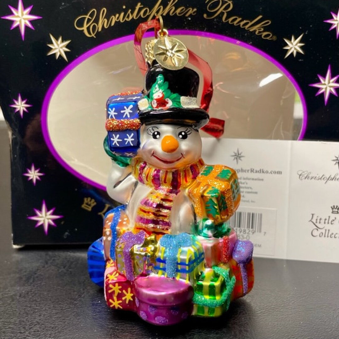 Christopher Radko 2001 Vintage Great Gifts Galore Snowman Ornament - Etsy