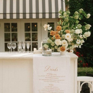 Millie | Hand Lettered Linen Bar Sign - Etsy