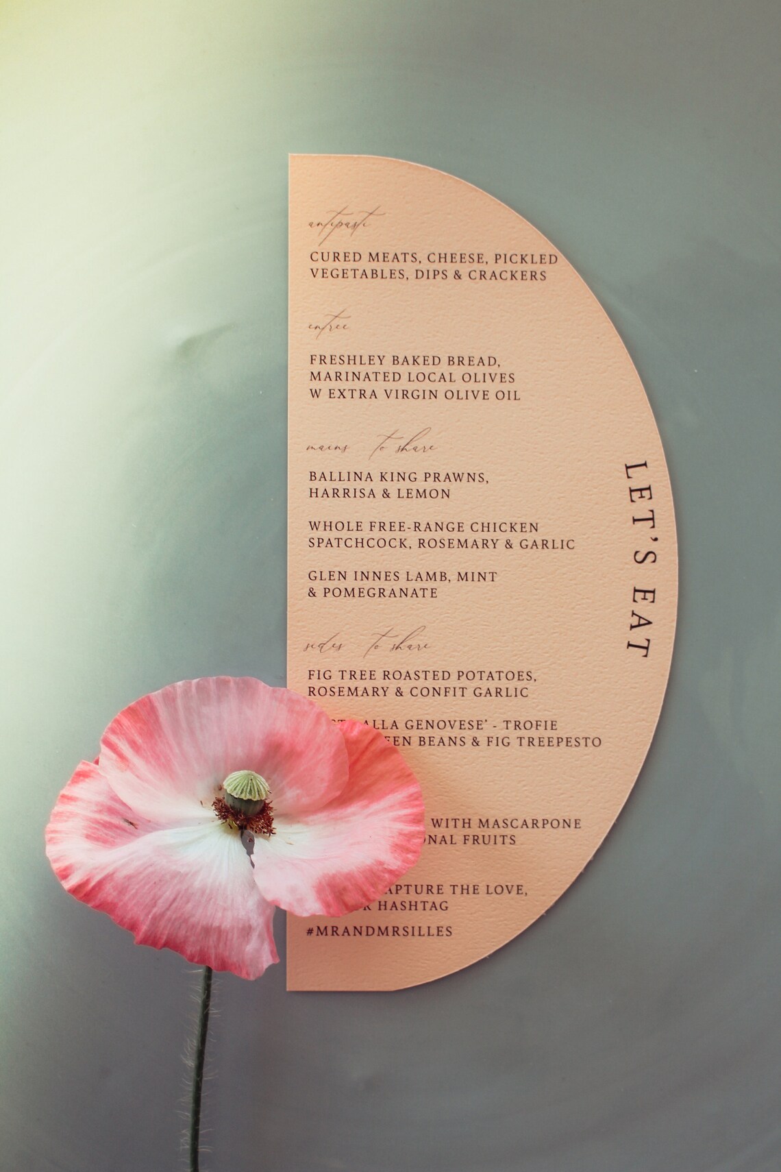 Isabella | Long Arch Menu - Etsy
