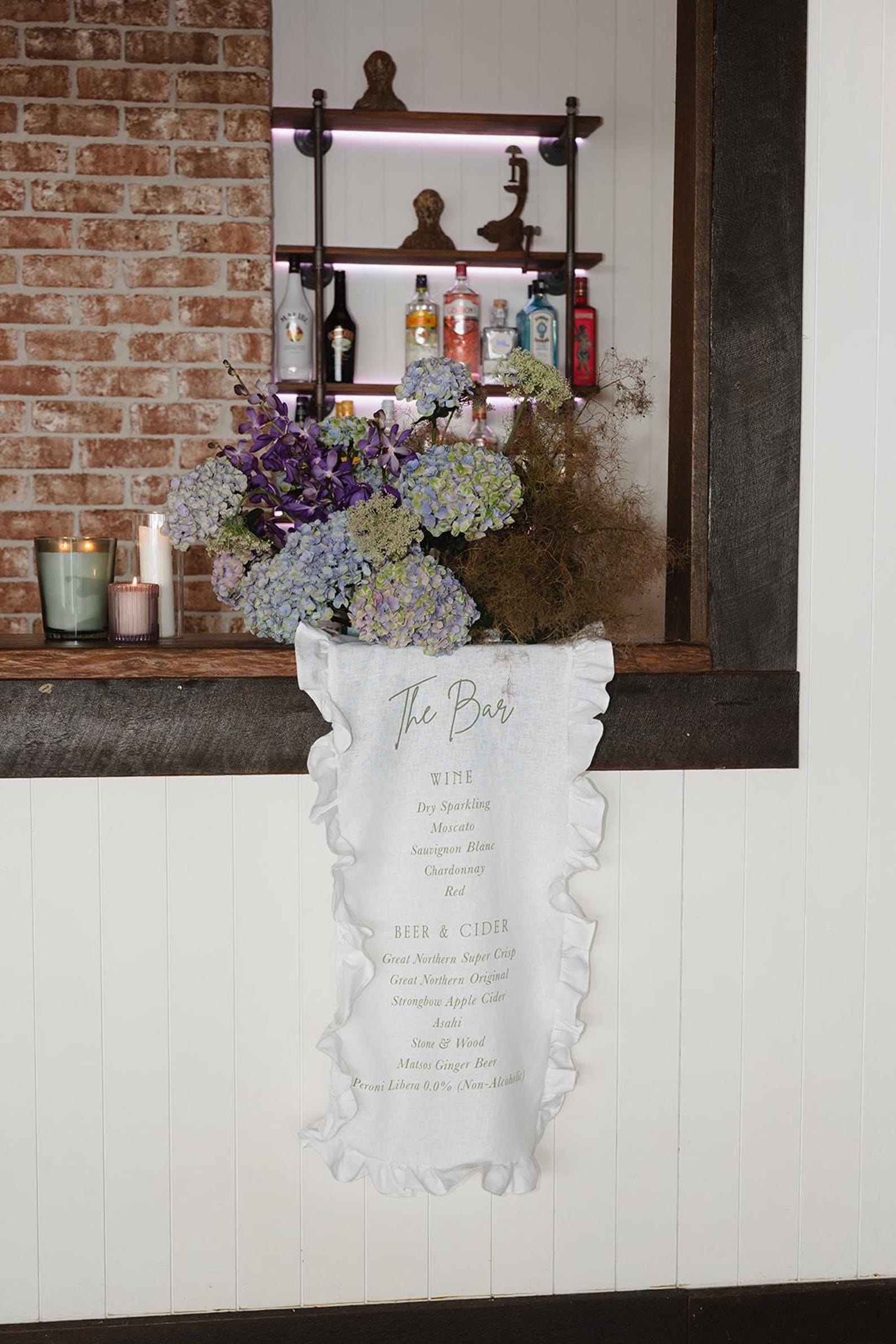 TAHLIA | Ruffled Linen Bar Sign - Etsy