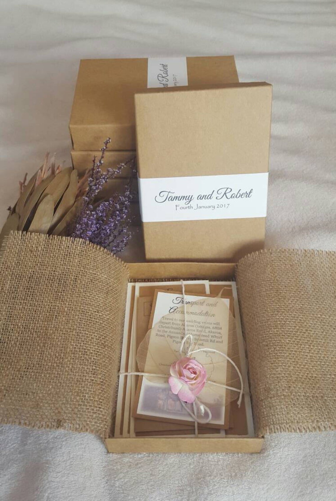 Rustic Box Wedding Invitations | Etsy