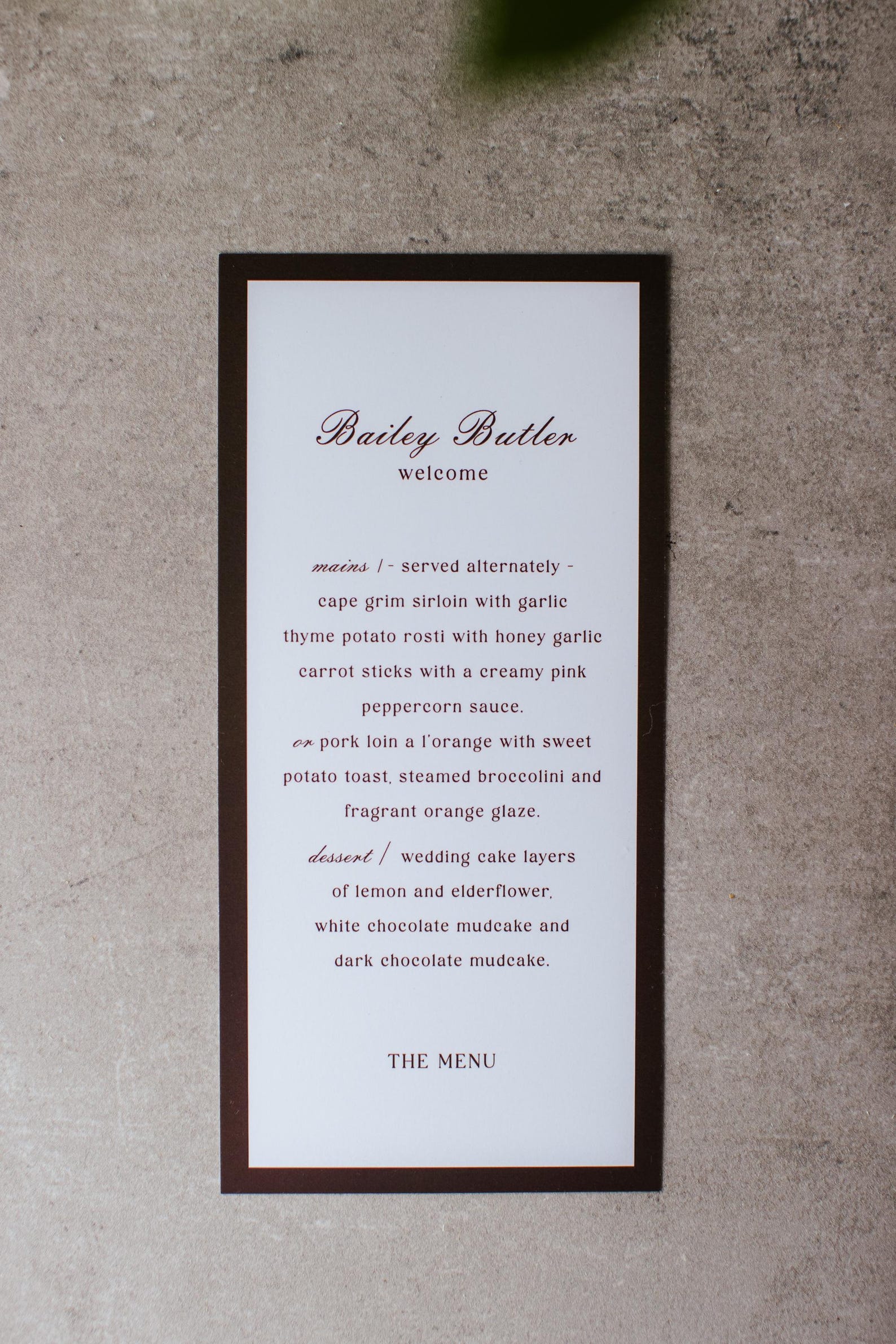 SYBIL | Old Money Brown Menu - Etsy