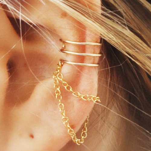 Thick Conch Hoop Earring Conch Ear Cuff No Piercing Gold | Etsy UK