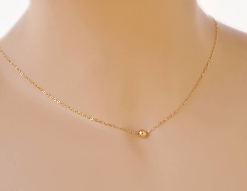 14K Gold Bead Necklace Gold Ball Necklace Gold Filled | Etsy