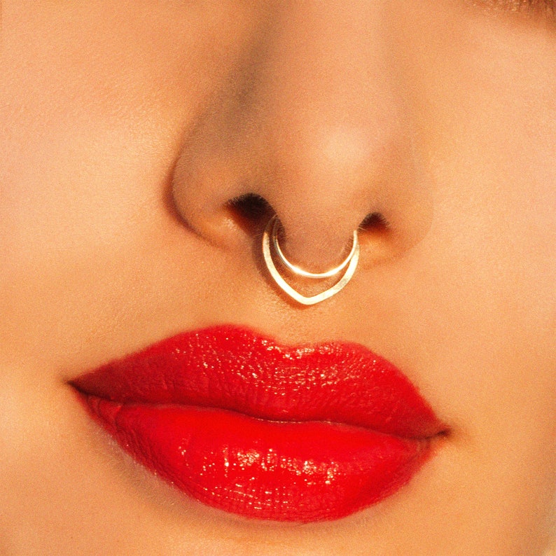 Septum Jewelry Gold Fake Septum Ring No Piercing Septum - Etsy
