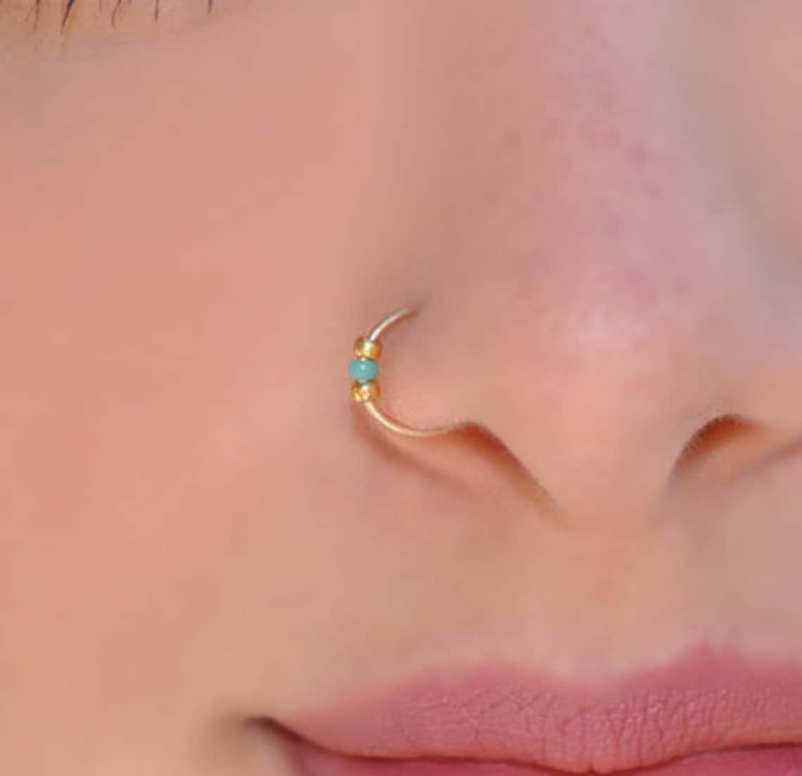 FAKE NOSE RING Fake Piercing Fake Ring Nose Gold Filled - Etsy