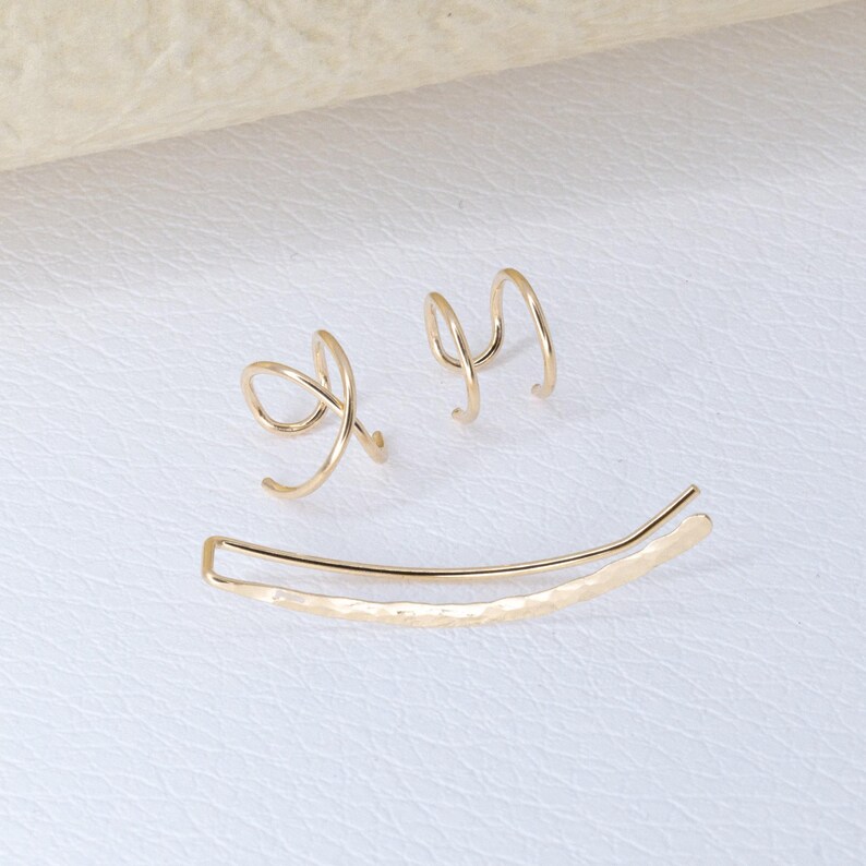 Set of 3 - Ear Climber, Ear Cuff, Double Ear Cuff, Earring Climbers ...