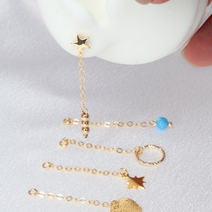 Earring Chain Attachment Charm, Earring Back Chain Dangle, Dangling ...