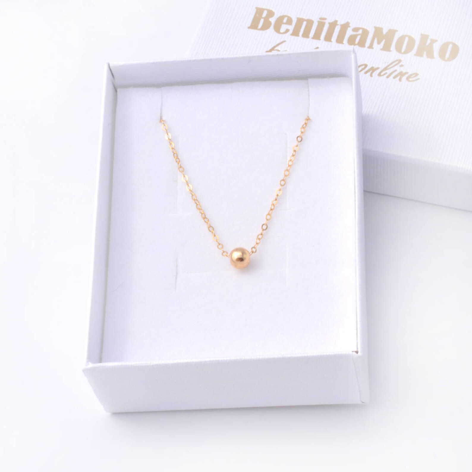 14K Gold Bead Necklace Gold Ball Necklace Gold Filled | Etsy