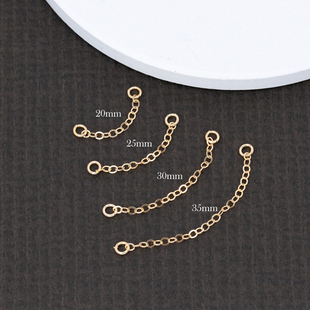 14K Solid Gold Filled Chain Earring Attachment Chain Connector Piercing ...