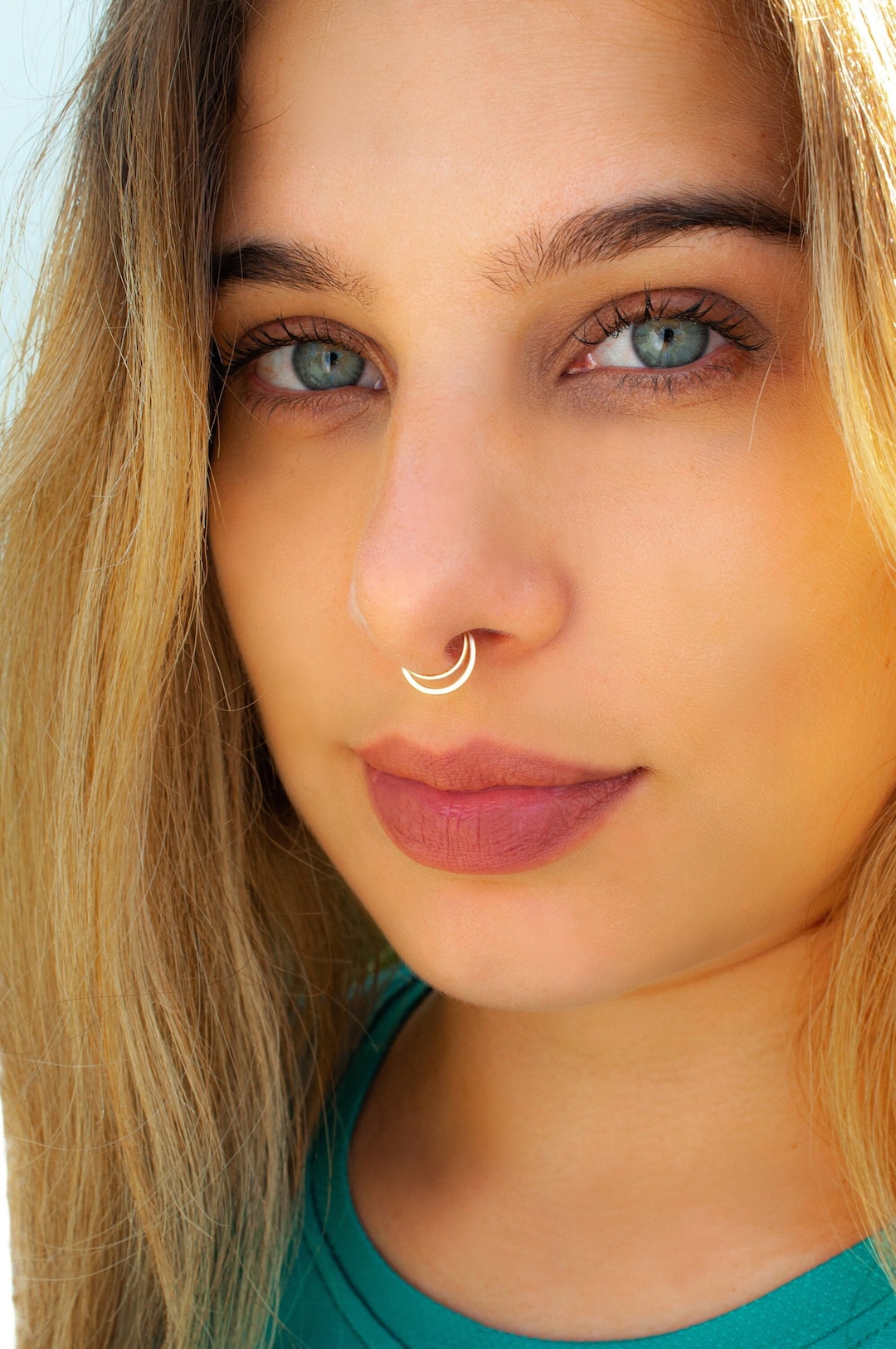Cascade Septum Fake Ring Double Piercing Look, Clip On, Fit All Faux ...