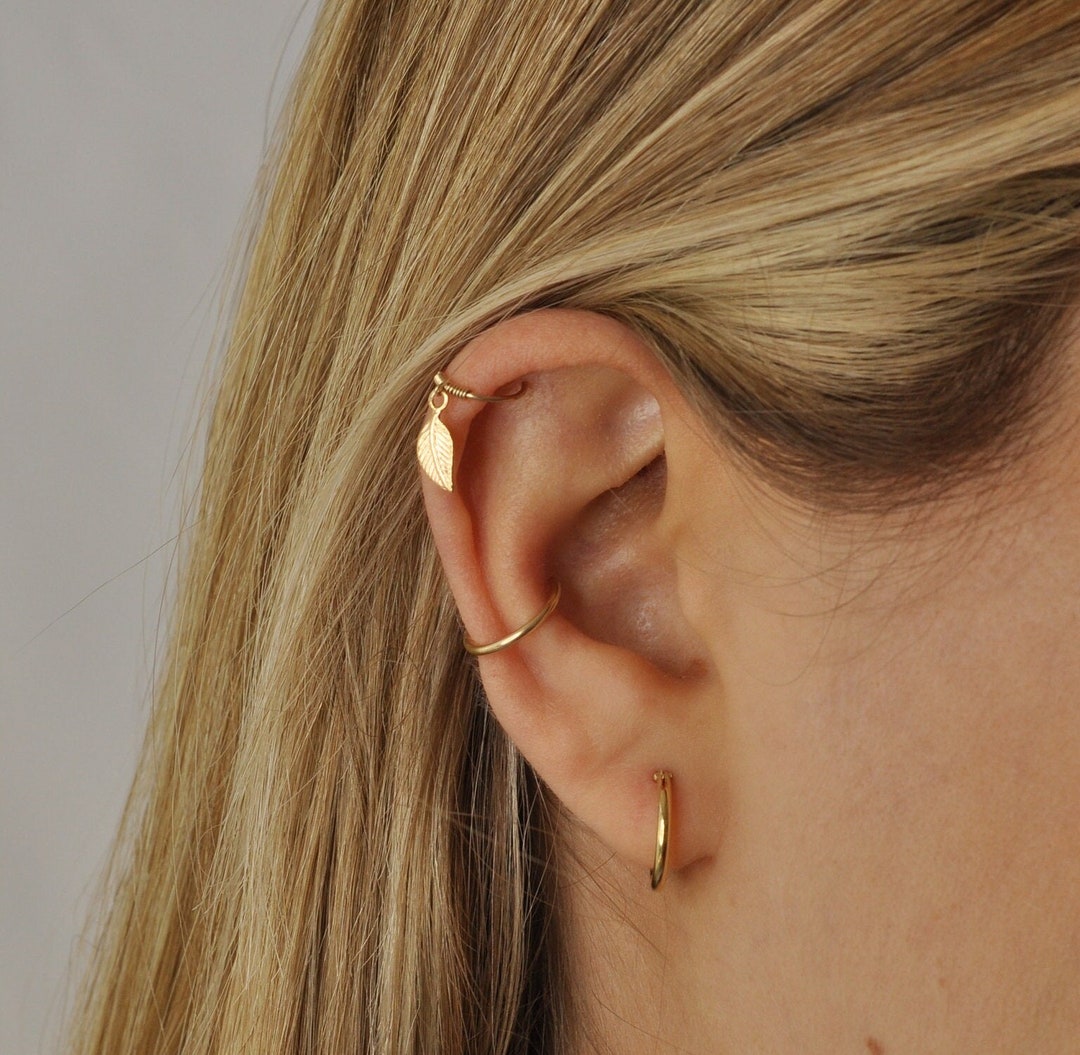 Helix Piercing Seamless Ring Leaf Heart Star Fish Tiny Pendant, Upper ...