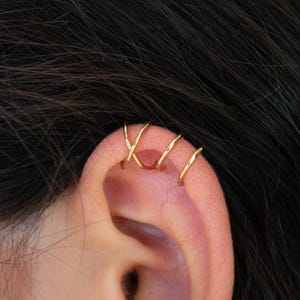 Gold Ear Cuffs Set No Pain Clip Earrings Silver for Upper Ear - Etsy