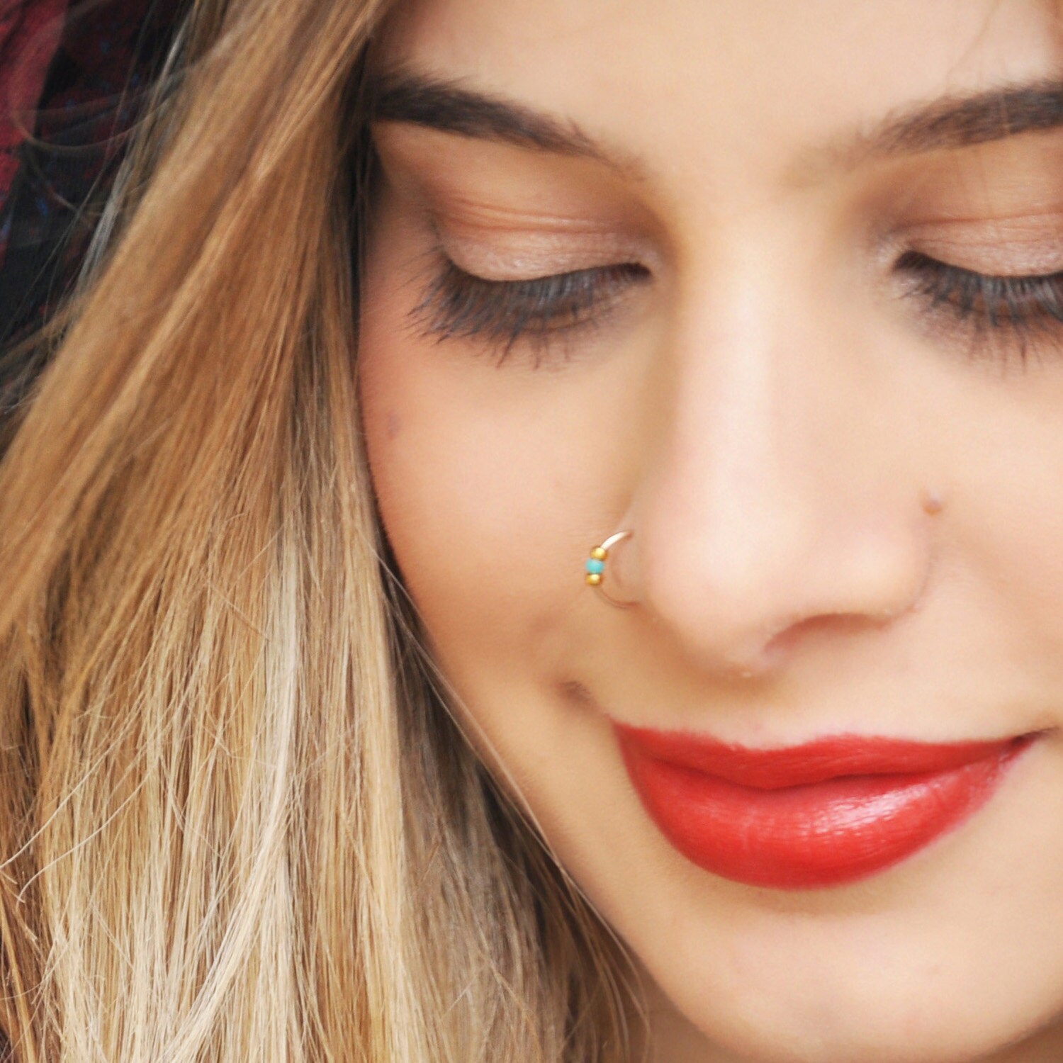FAKE NOSE RING Fake Piercing Fake Ring Nose Gold Filled - Etsy