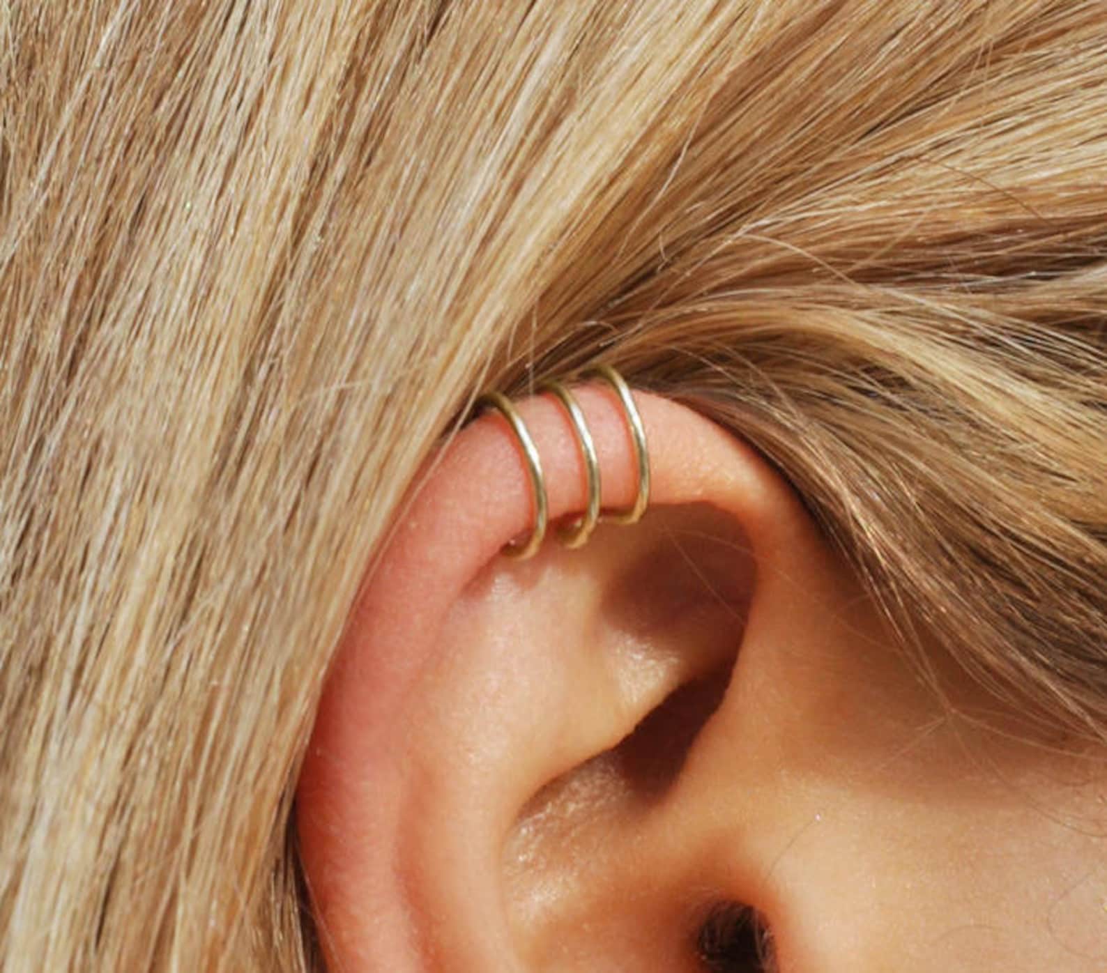 Triple Ear Cuff, Ear Crawler, Bar Stud Earrings - Etsy