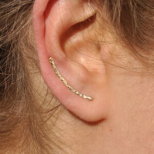14K Gold Filled Bar Stud Earring, Crawlers Earrings, Ear Climbers ...